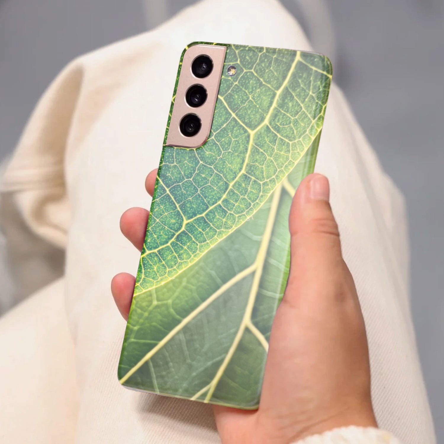 Кейс съвместим с модел Samsung Galaxy S21 Ultra Leaf, Силикон, TPU ...