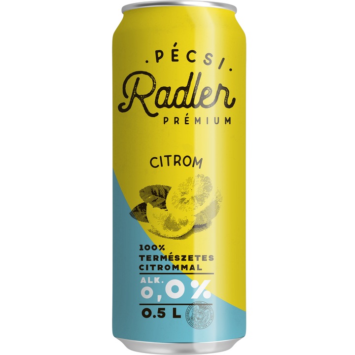 Pécsi Radler Prémium Citrom alkoholmentes világos sör & citrom ízű ...