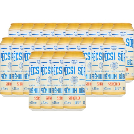 Pécsi Sör Prémium Búza minőségi szűretlen világos búzasör 5%, 24x0,5 l ...