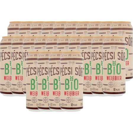 Pécsi Sör BIO prémium szűretlen világos bio búzasör 5%, 24x0,5 l - eMAG.hu