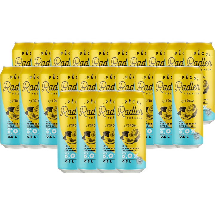Pécsi Radler Prémium Citrom alkoholmentes világos sör & citrom ízű ...
