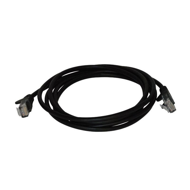 Cablu UTP Cat5e Retea, Ethernet, 5m lungime, mufa, conector RJ45, negru ...