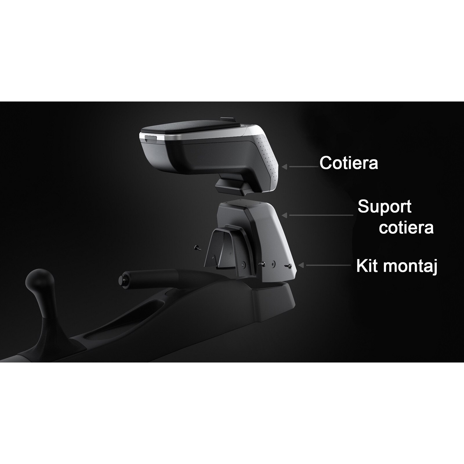 Cotiera auto Armster DACIA SPRING 2021-Prezent, Negru cu gri, cu ...