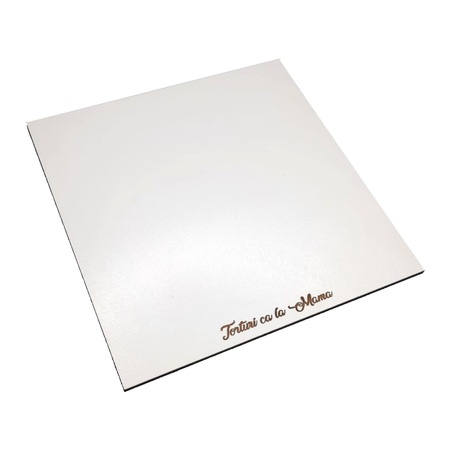 Disc Tort, Personalizat, MDF 3MM, Patrat, Alb, 24 cm, DT003 - eMAG.ro