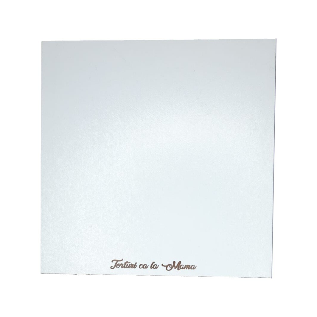 Disc Tort, Personalizat, MDF 3MM, Patrat, Alb, 24 cm, DT003 - eMAG.ro