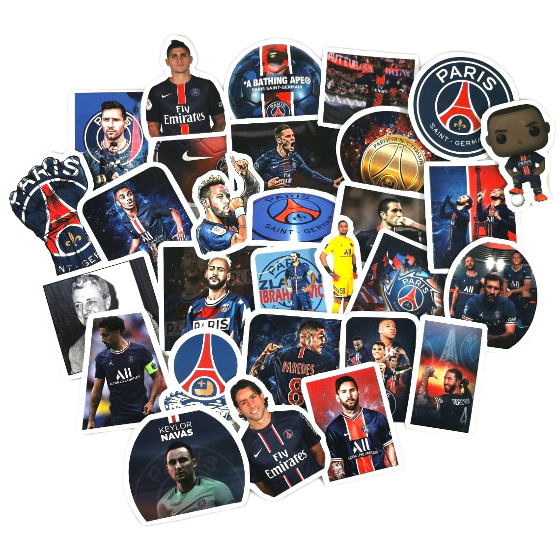 Set Stickere 54 bucati Waterproof Pvc, PSG Paris Saint Germain, 5 cm ...