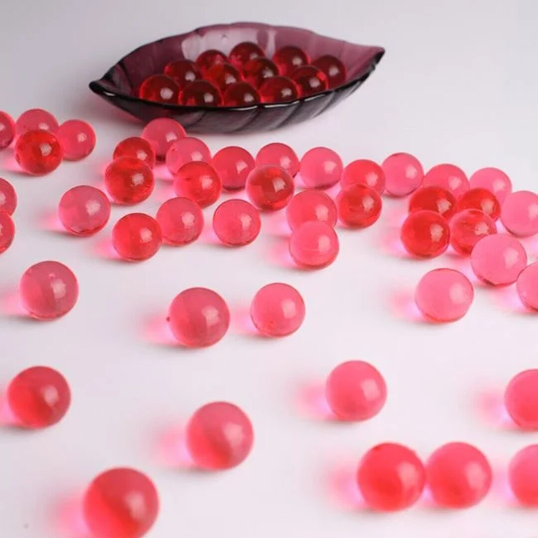 Bile Decorative din Hidrogel Vidrix, Rosu, Biodegradabile, Aspect ...