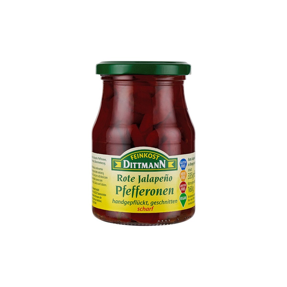 Ardei rosii, jalapeno, taiati rondele, 335g, Dittmann - eMAG.ro