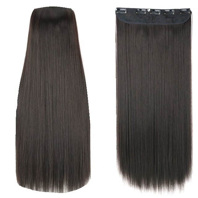 Extensii par SATEN Inchis, drepte, tresa cu 5 clipsuri, 60 cm, Animis ...