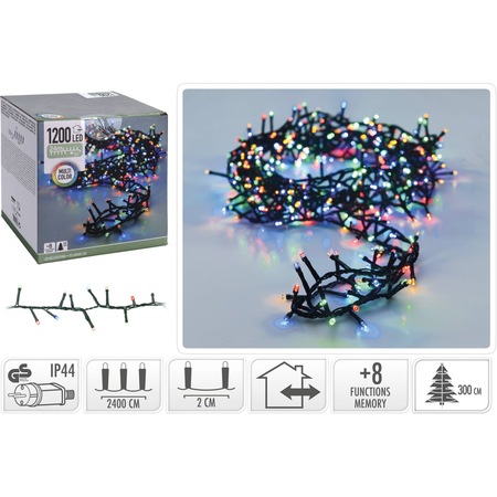 Instalatie micro cluster Craciun, 1200 LED-uri, 2400 cm, lumina ...