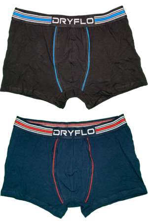 Комплект от 2 чифта боксерки, Dryflo, P092, памук, сини/черни, 3XL INTL ...