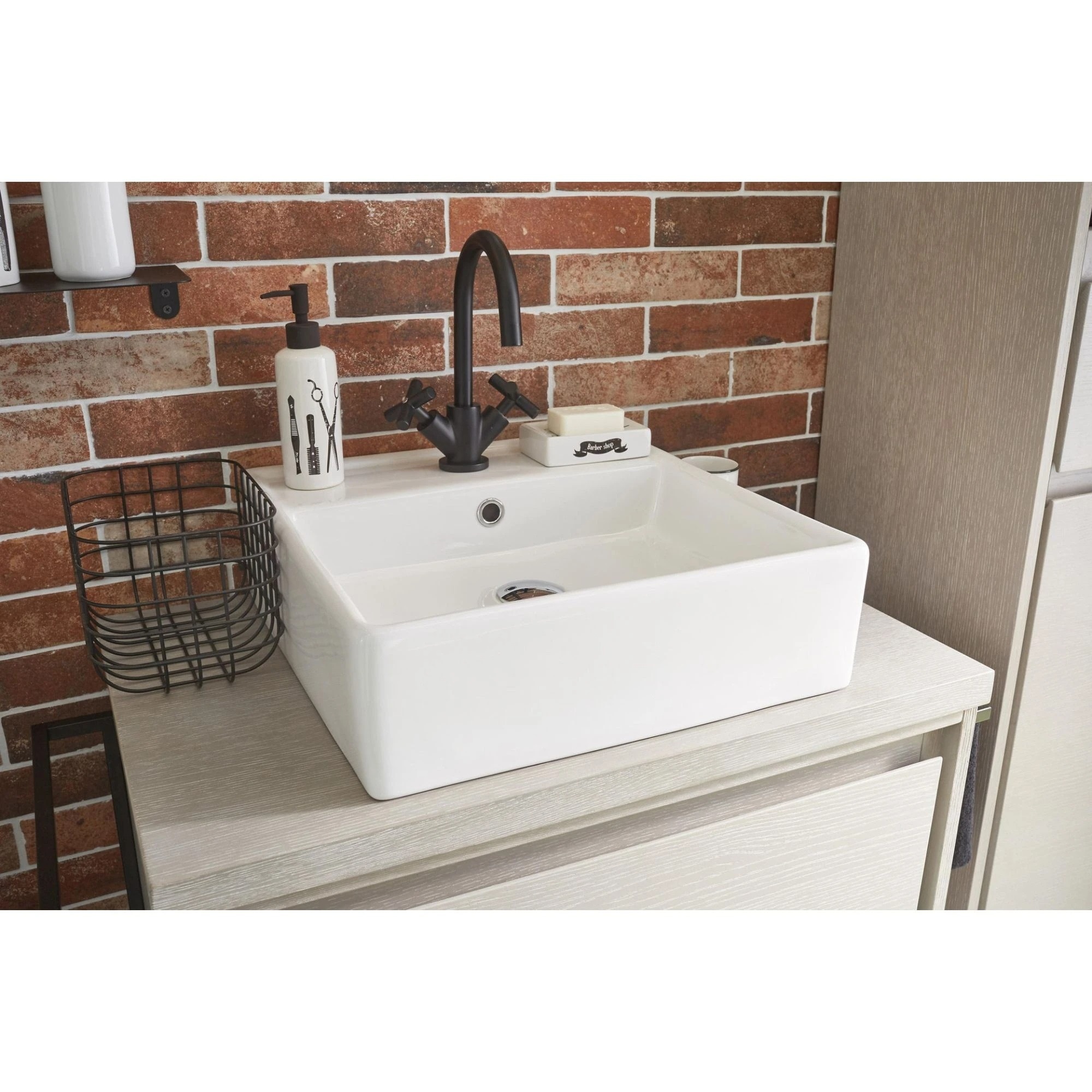 Смесител за висока мивка Nosu, двойно управление, 25,7 см, черен - eMAG.bg