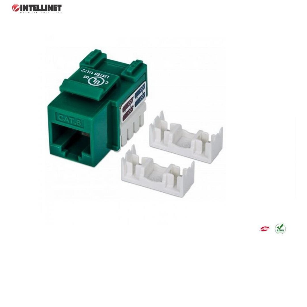 Модул Keystone Intellinet, RJ45, UTP, Cat. 6, Зелен/Бял - eMAG.bg