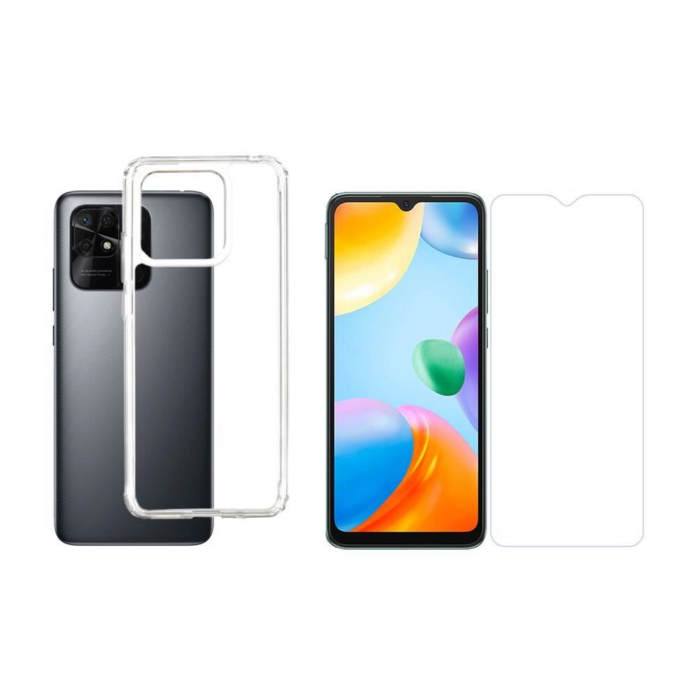 Set Husa PhoneGuard Super Clear Hybrid si Protectie Sticla 2.5D, pentru ...
