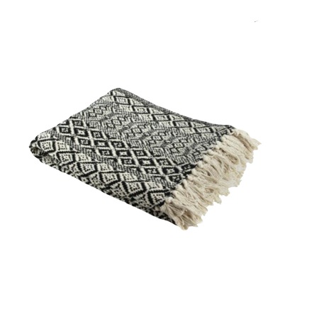 Patura, CMP Paris, crem si negru, bumbac si poliester, 120 x 150 cm ...