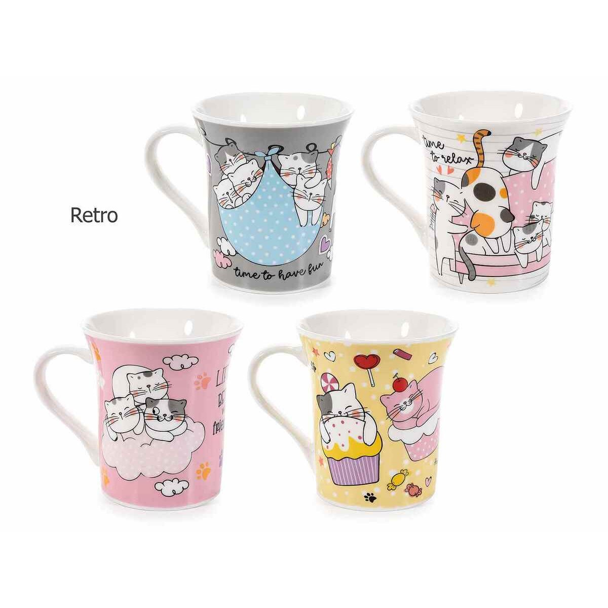 Set 4 cani portelan 9x9.5 cm - eMAG.ro