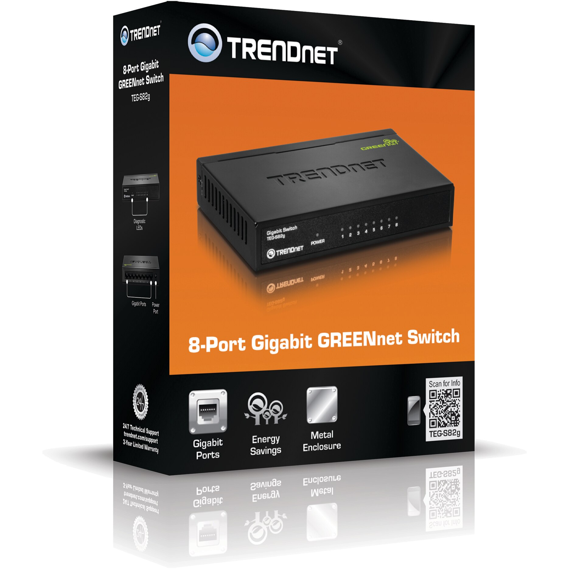 Switch TRENDnet TEG-S82G 8-porturi Gigabit - eMAG.ro
