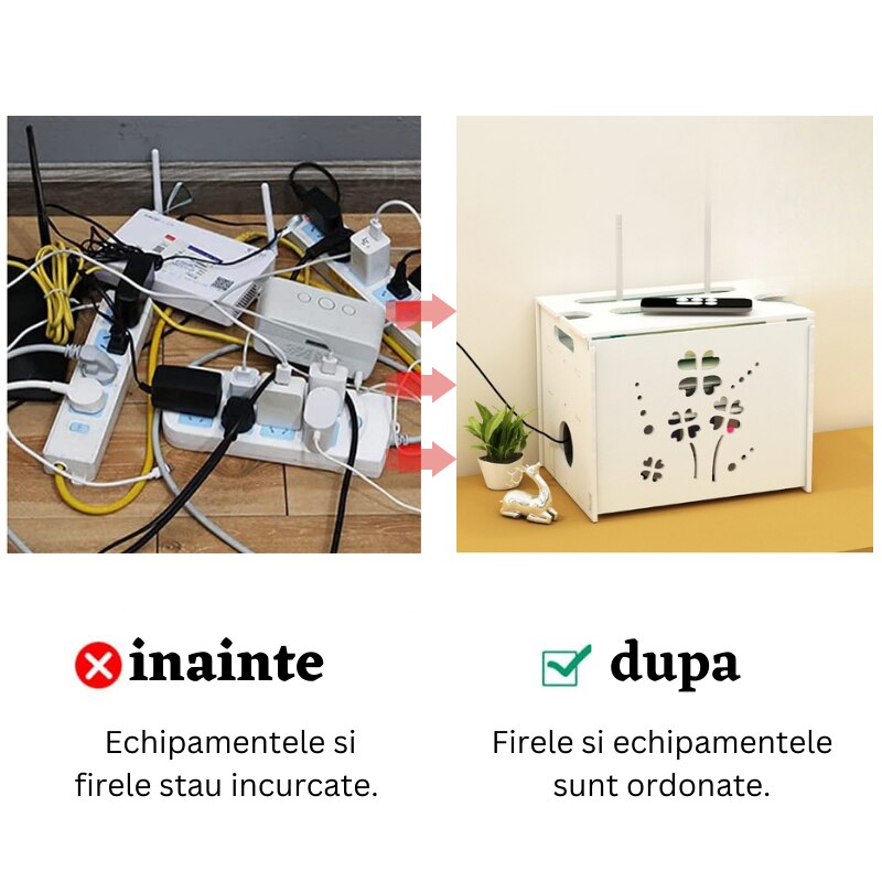 Raft Suport Router Wireless pentru mascare echipament WI-FI si fire ...