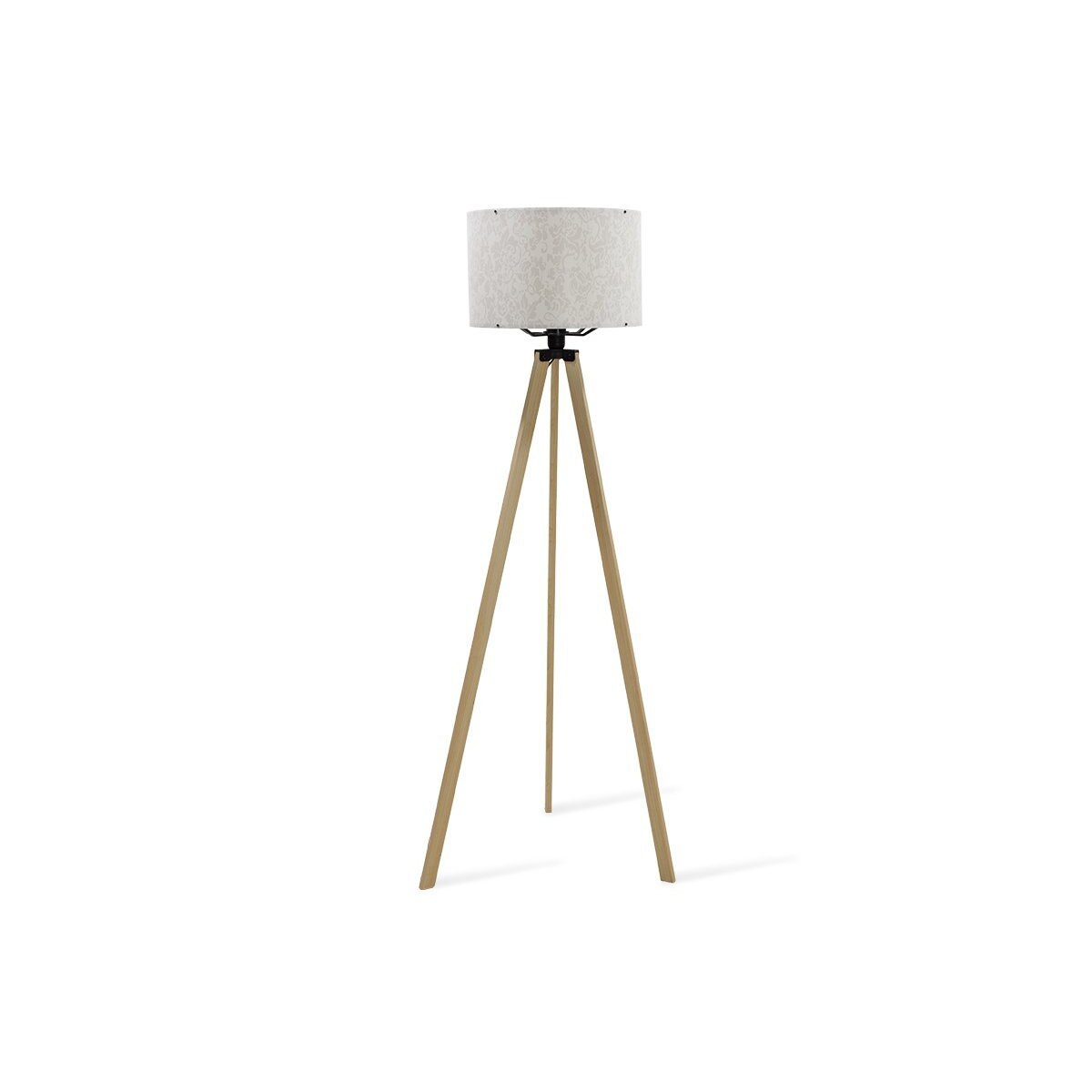 Lampa de podea PWL-0001 Pakoworld Ε27, din MDF si PVC, ecru, D38x140 cm ...