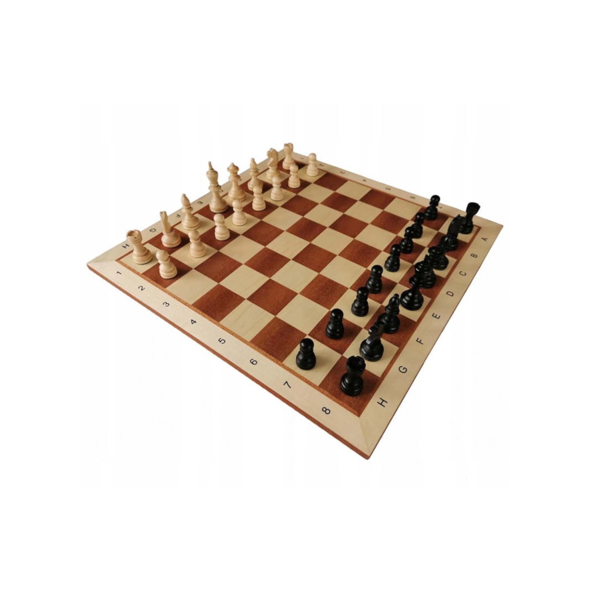 Set sah, Lemn, 540x540x13 mm, Bej/Maro - eMAG.ro