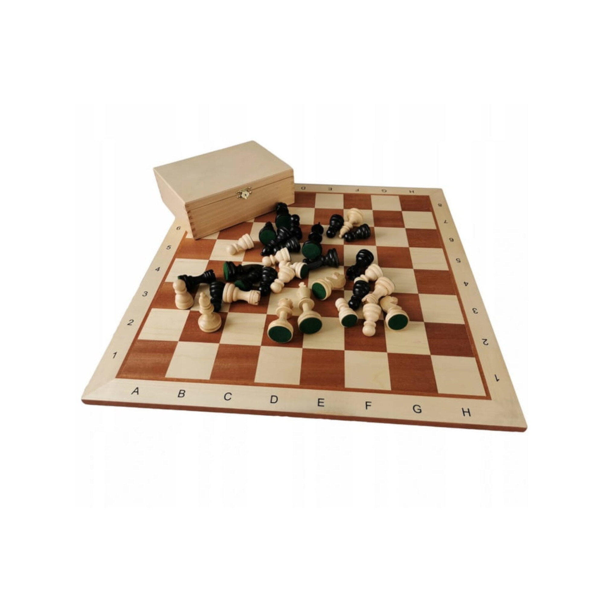 Set sah, Lemn, 540x540x13 mm, Bej/Maro - eMAG.ro