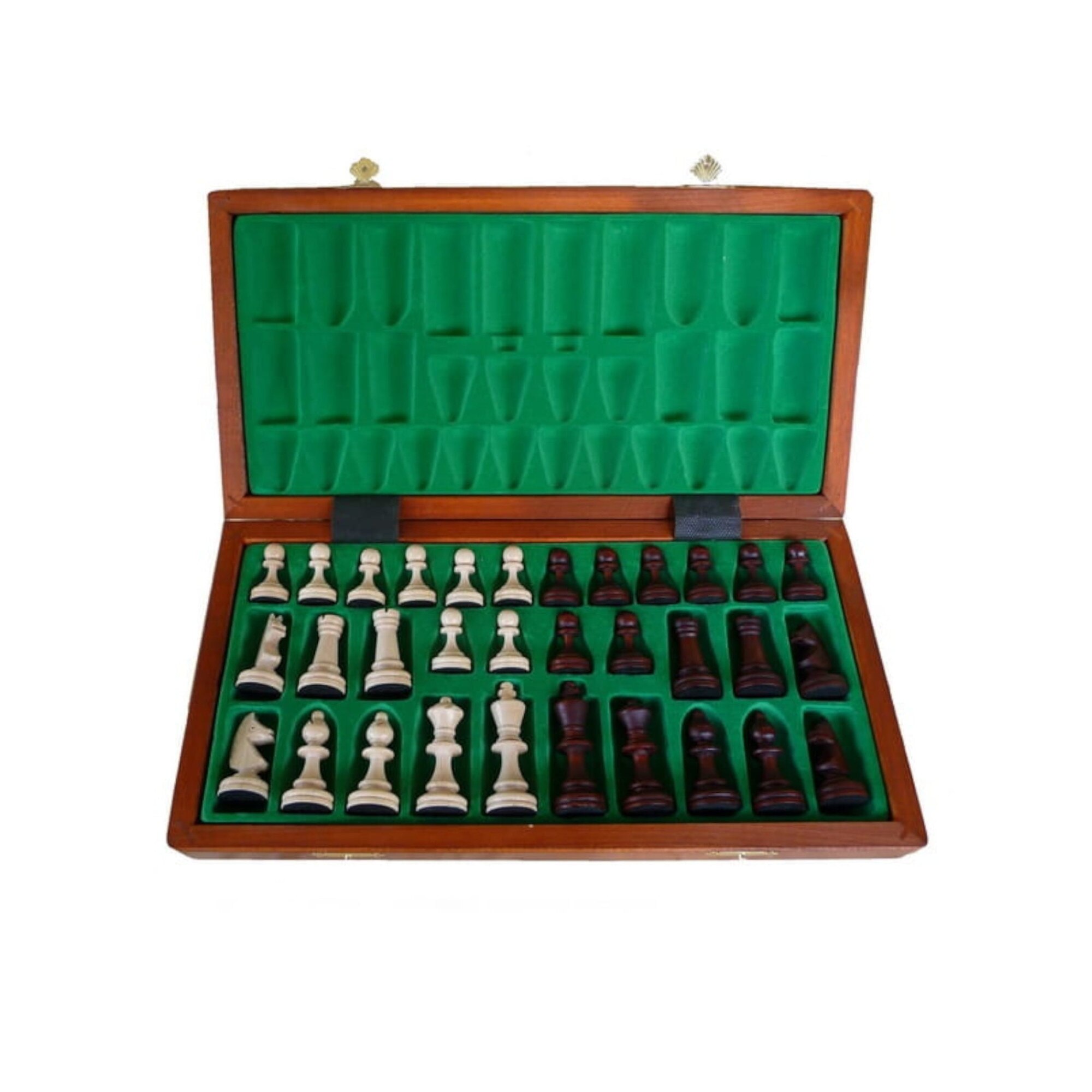 Set sah, Lemn, 350x350 mm, Bej/Maro - eMAG.ro