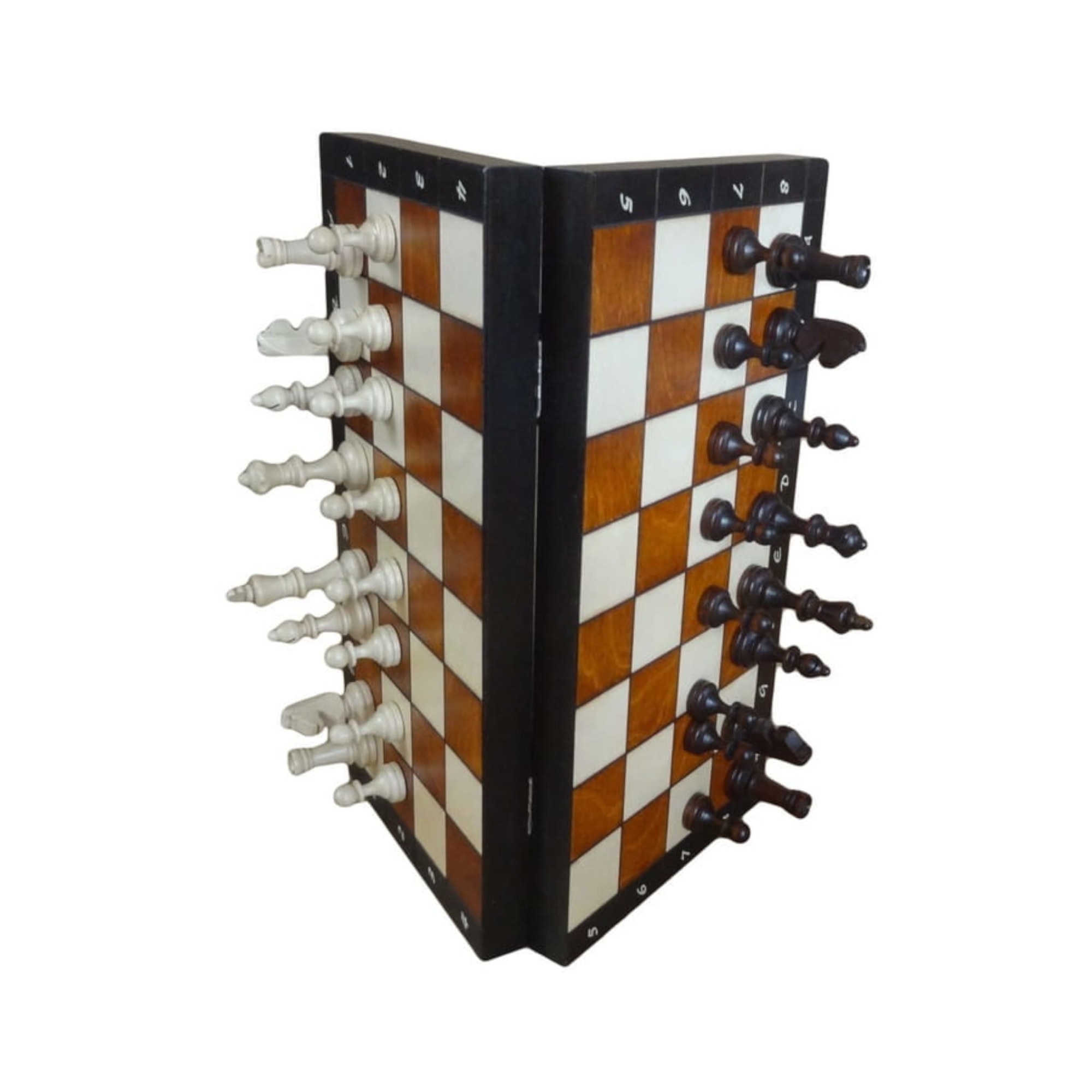 Set sah, Lemn, 350x350 mm, Bej/Maro - eMAG.ro