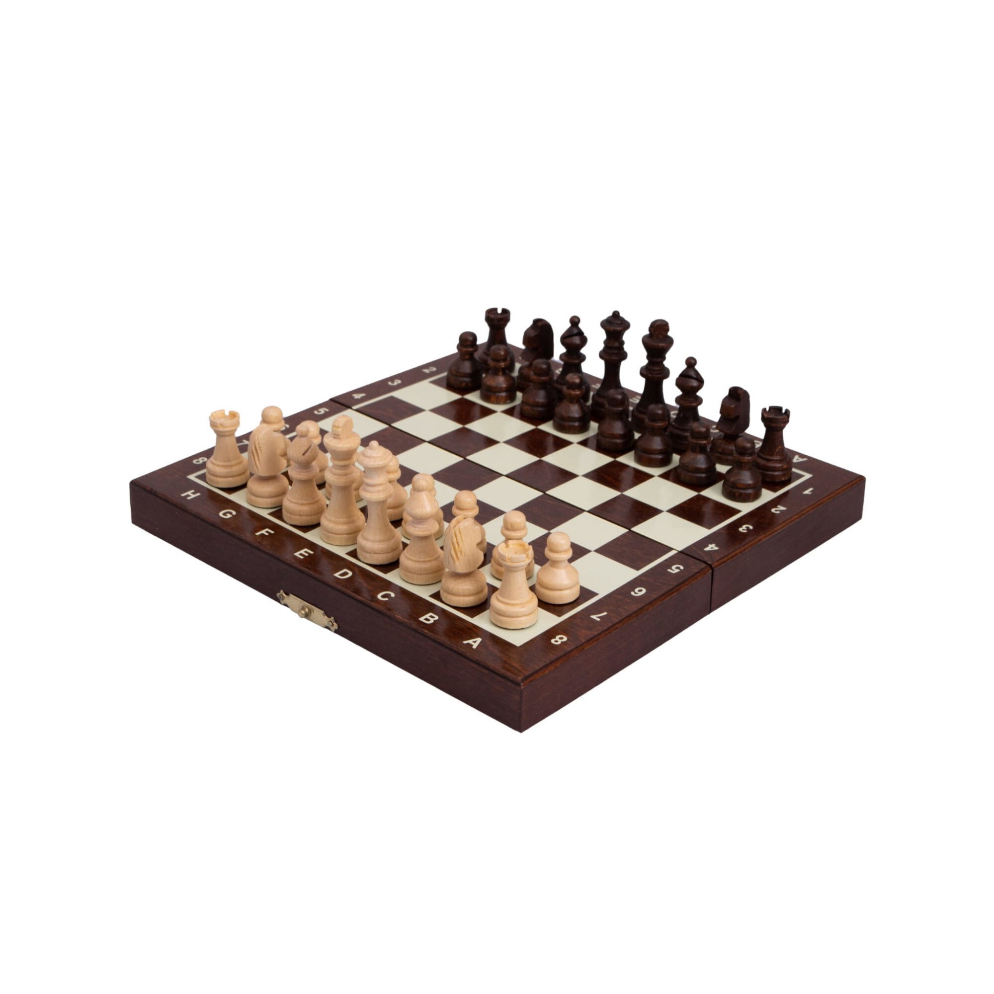 Set sah, Lemn, 200x200 mm, Bej/Maro - eMAG.ro