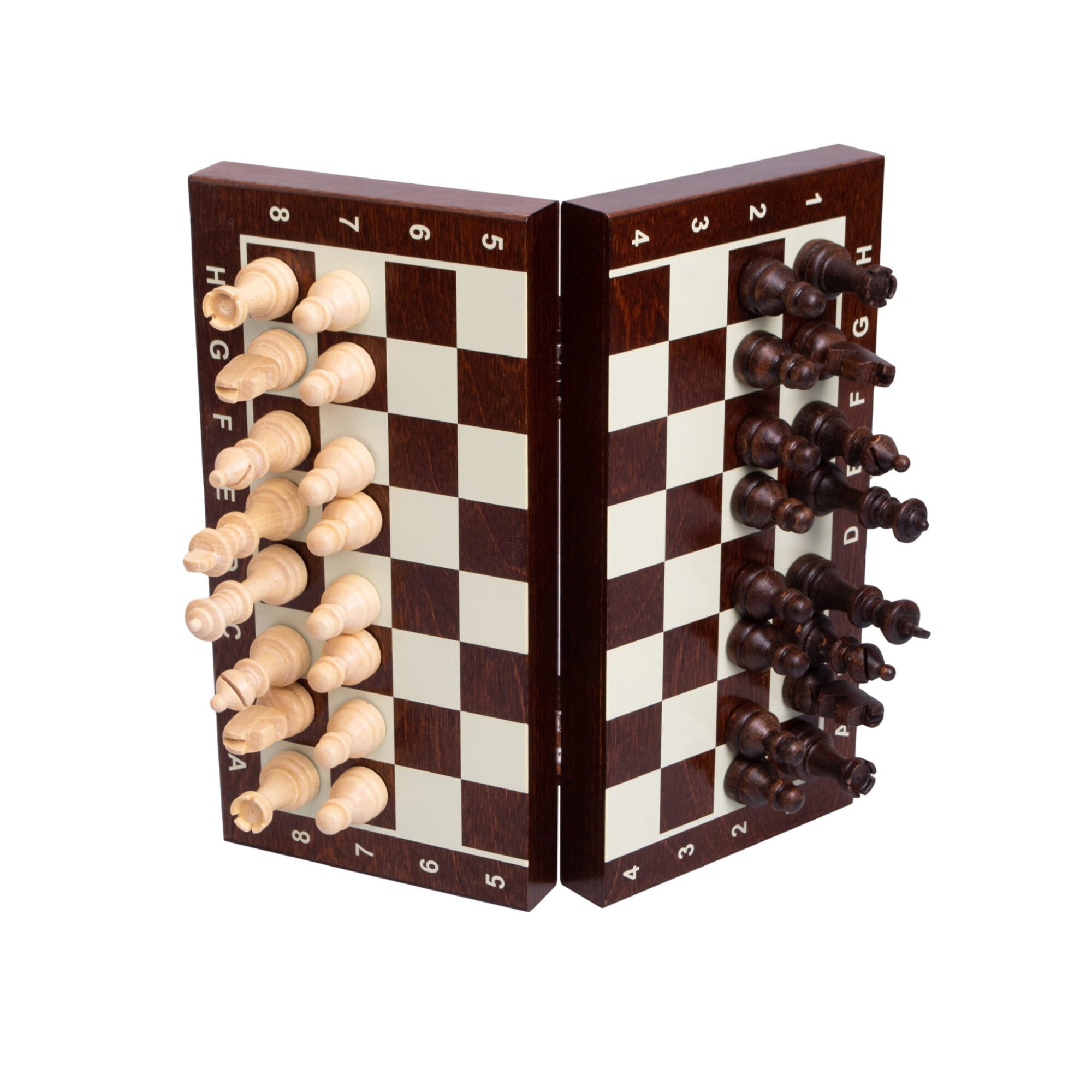 Set sah, Lemn, 200x200 mm, Bej/Maro - eMAG.ro