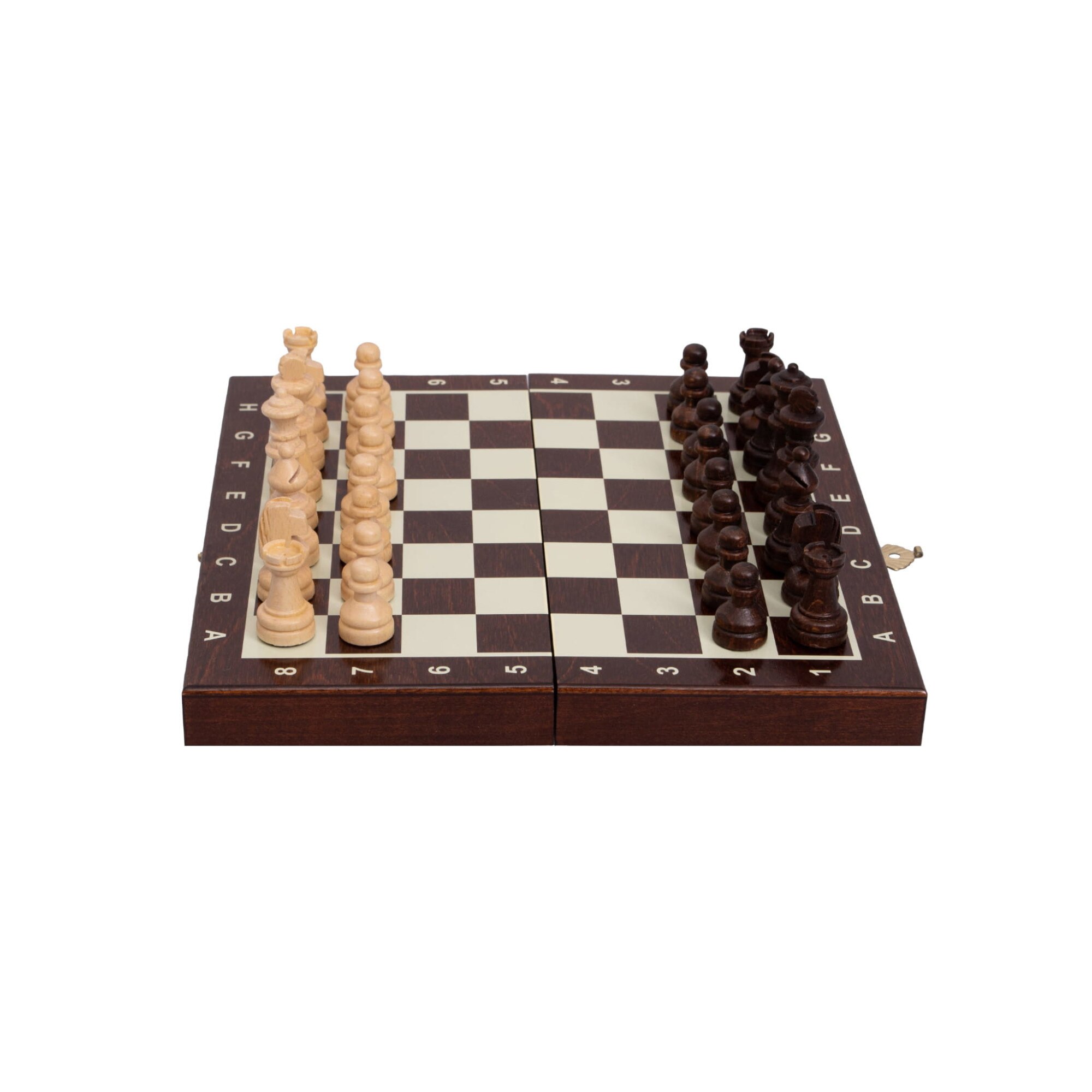 Set sah, Lemn, 200x200 mm, Bej/Maro - eMAG.ro