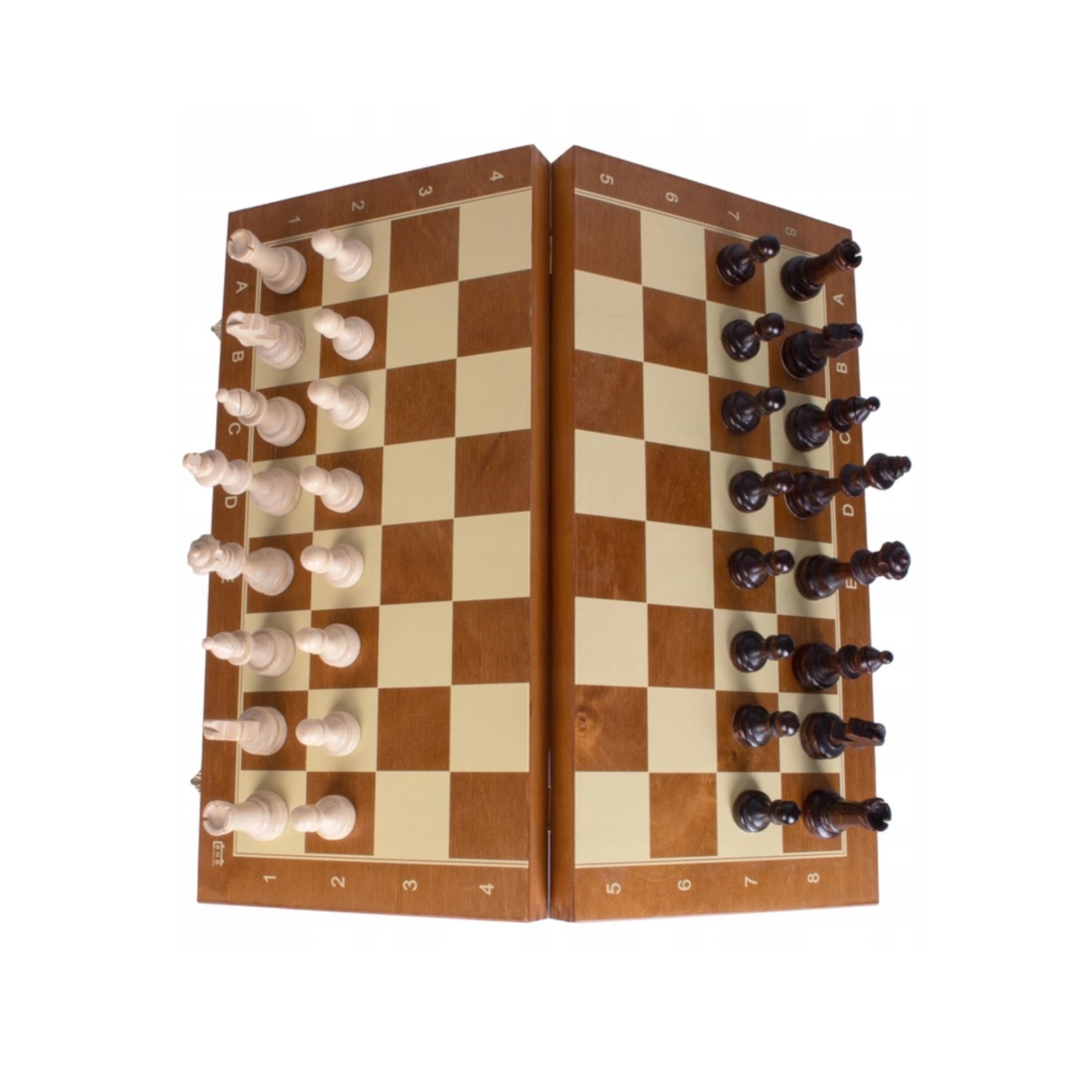 Set sah, Lemn, 375x375 mm, Bej/Maro - eMAG.ro