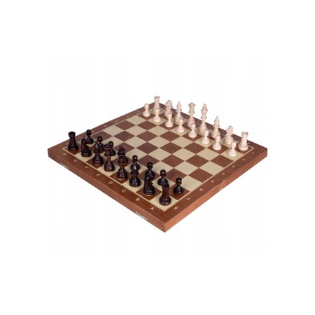 Set sah, Lemn, 375x375 mm, Bej/Maro - eMAG.ro