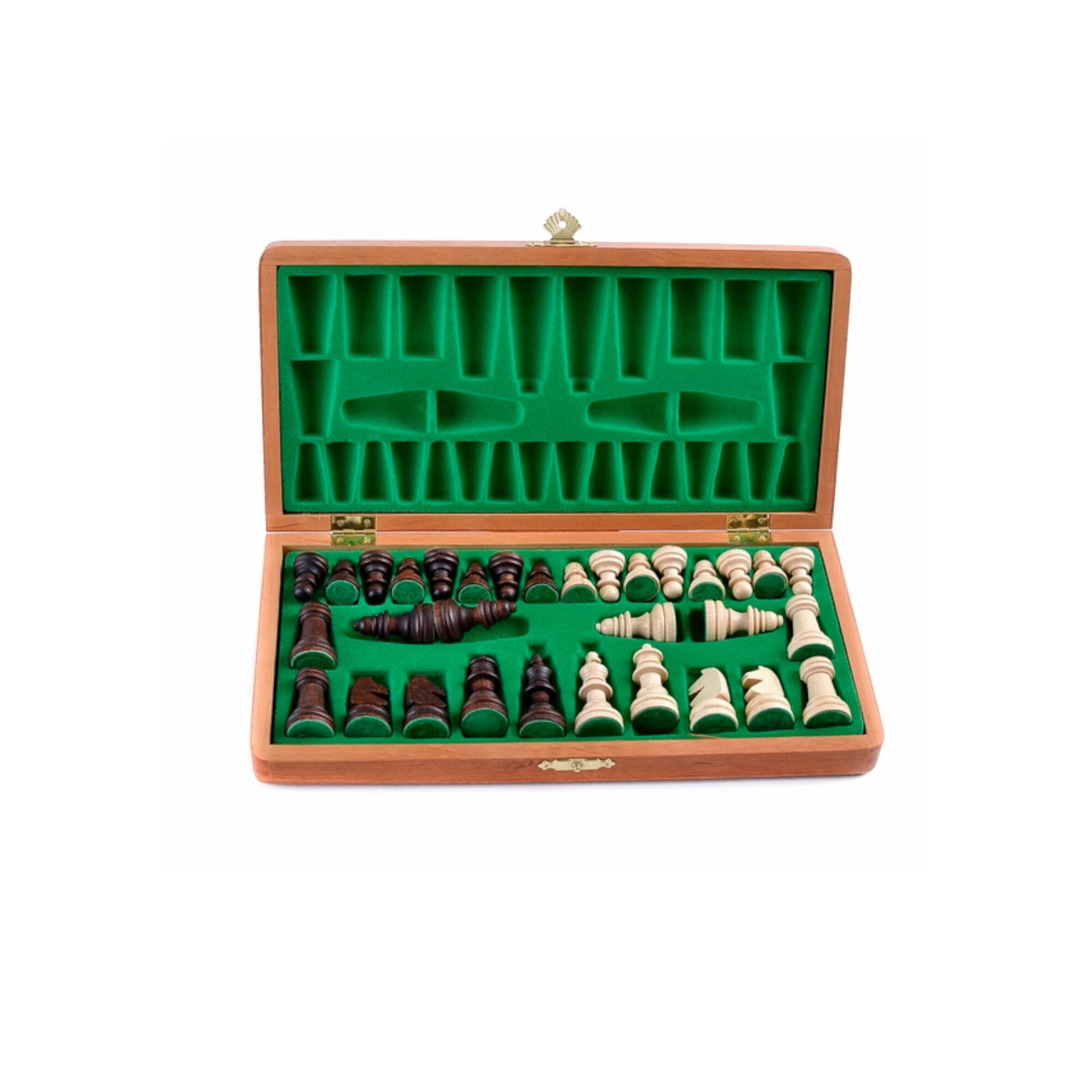 Set sah, Lemn, 265x265 mm, Bej/Maro - eMAG.ro