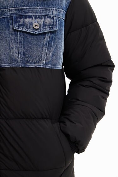 Geaca cu model denim, Desigual, Regular fit, Negru, Marime XXL - eMAG.ro