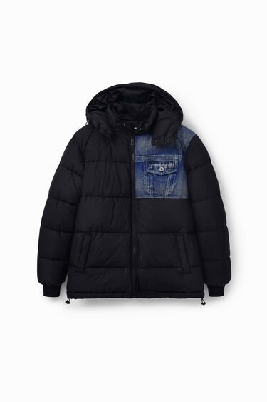 Geaca cu model denim, Desigual, Regular fit, Negru, Marime XXL - eMAG.ro