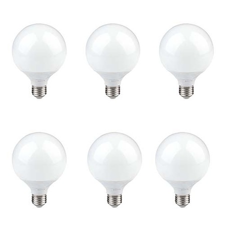 Set 6 Bec LED G80 forma glob 360 de grade 7 W, E27 cald - eMAG.ro