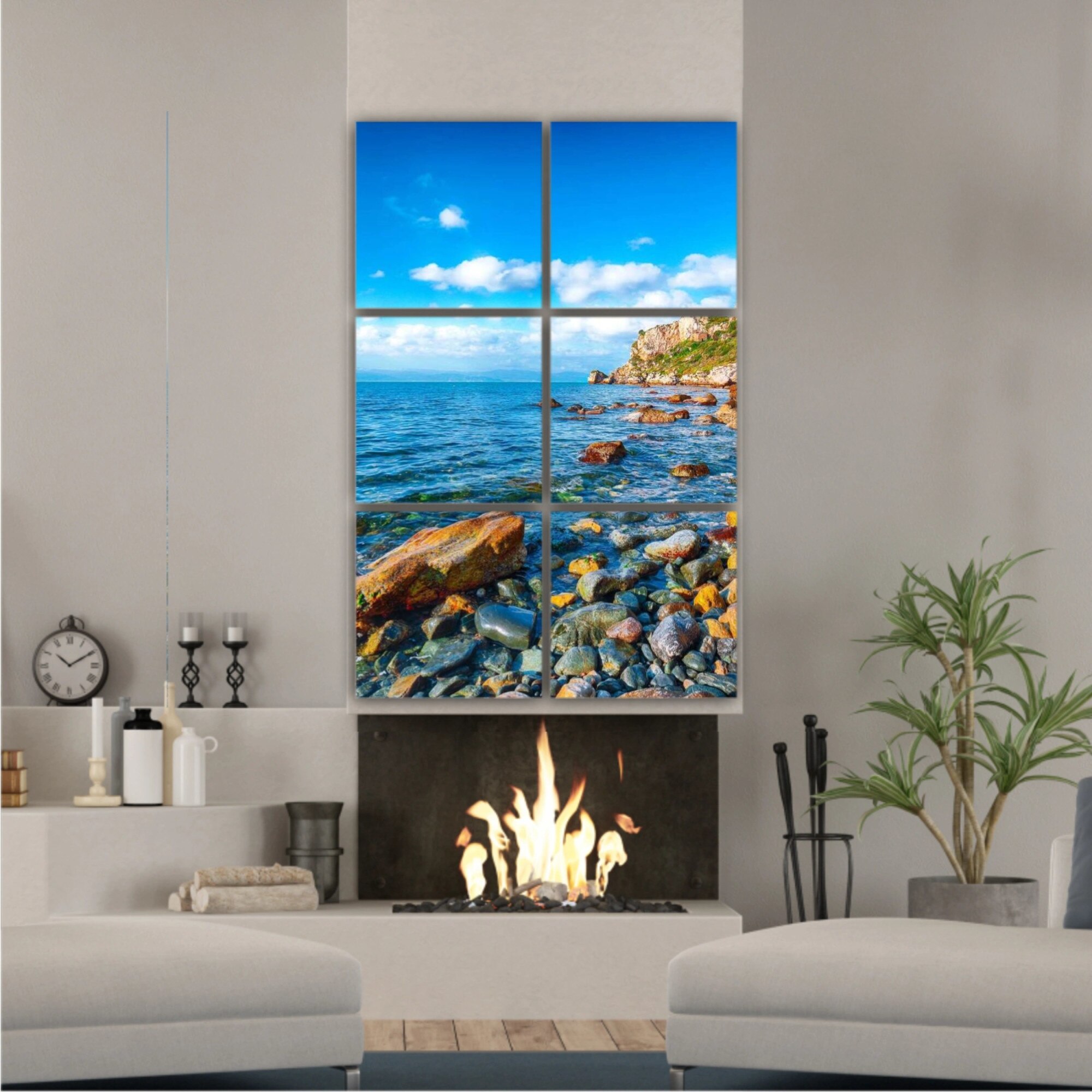 Set 6 Tablouri Multicanvas, Cape Milazzo, Insula Sicilia, Italia 0003 ...