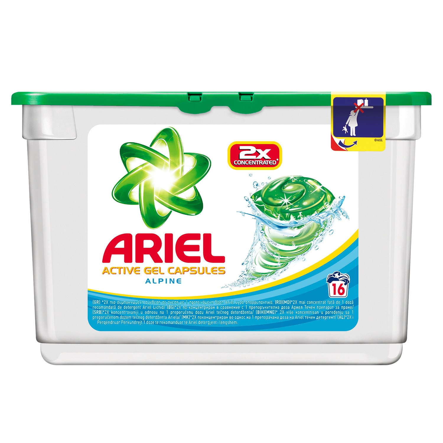 Detergent capsule gel Ariel Alpine Fresh, 16 spalari - eMAG.ro