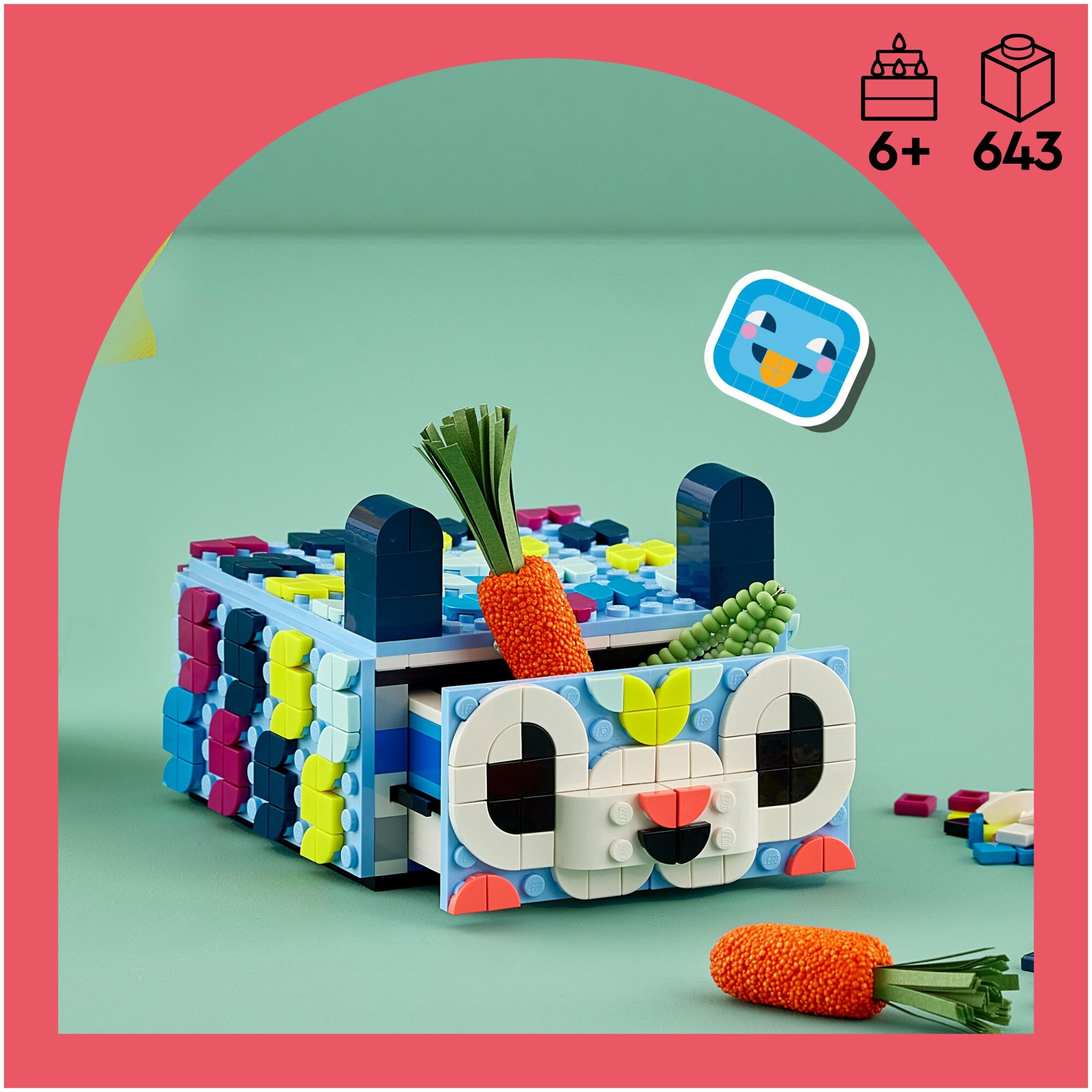 LEGO® DOTS - Sertar creativ cu animale 41805, 643 piese - eMAG.ro