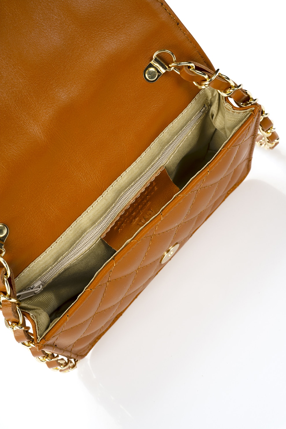 Massimo Castelli, Geanta crossbody de piele cu aspect matlasat, Caramel ...