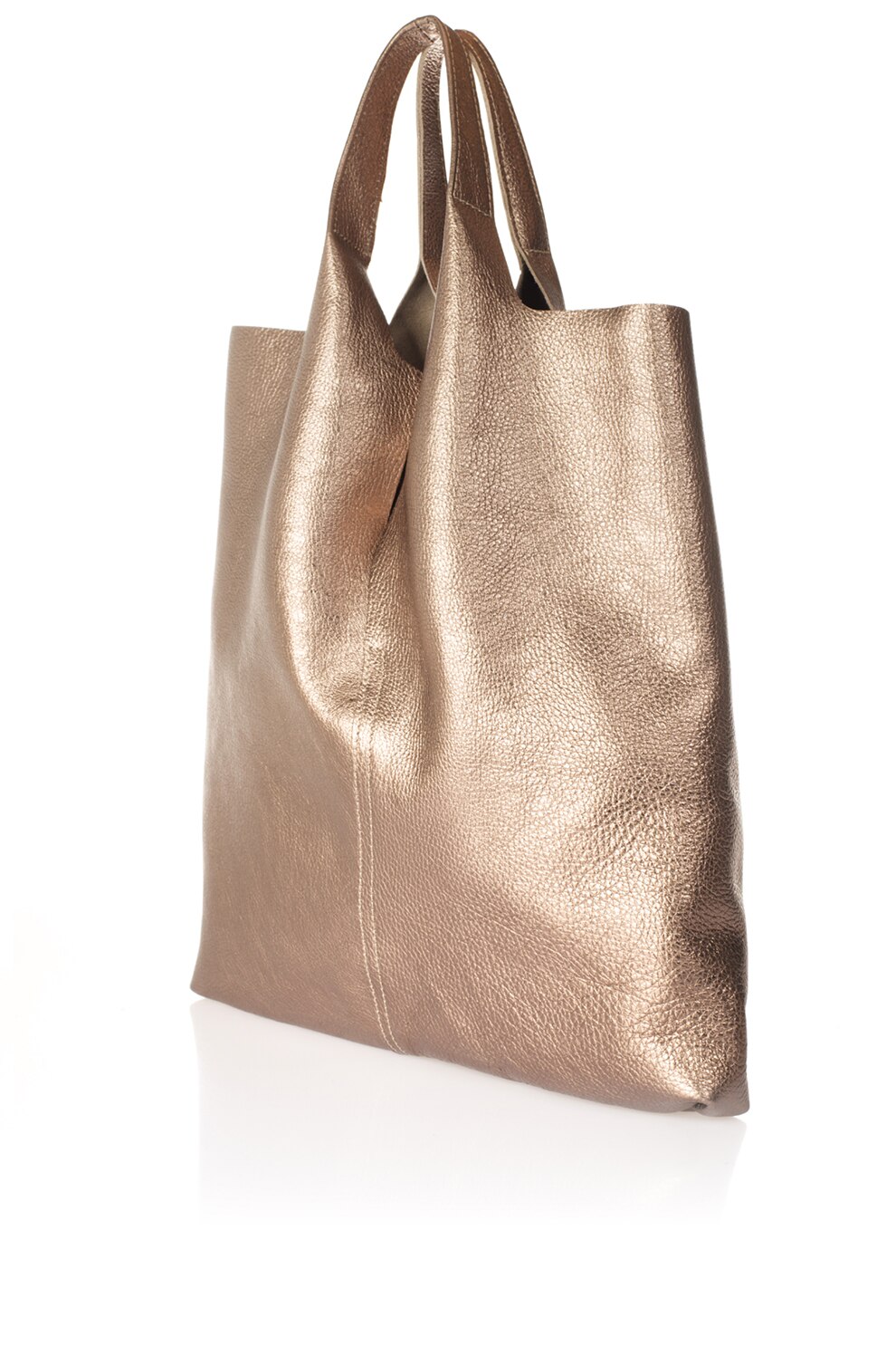 Massimo Castelli, Geanta tote de piele, Bronz - eMAG.ro