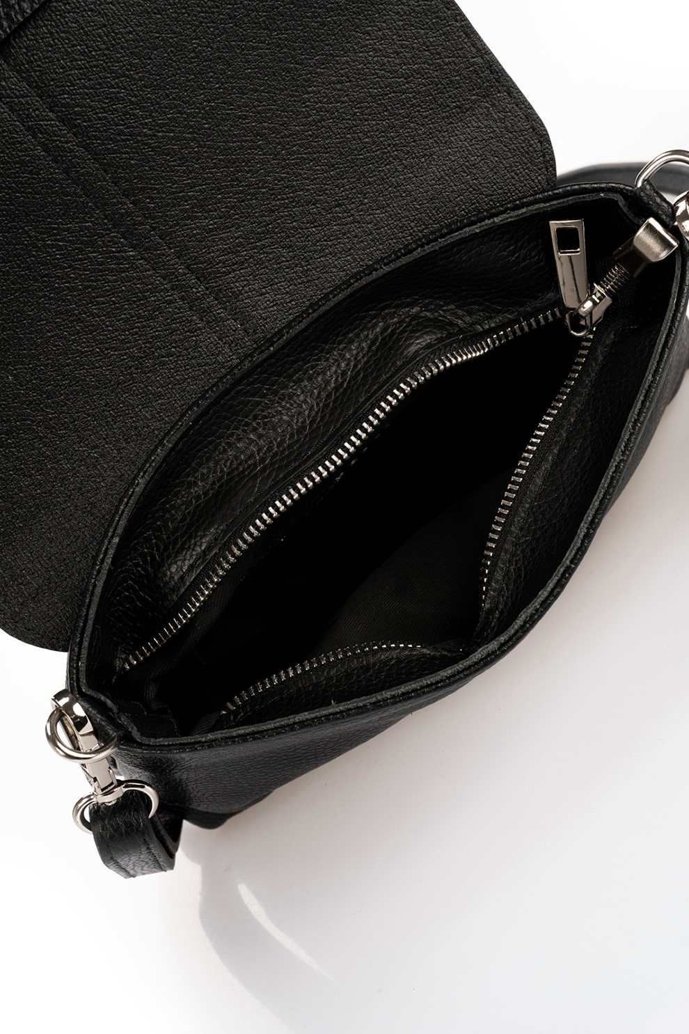 Massimo Castelli, Geanta crossbody de piele cu bareta detasabila, Negru ...