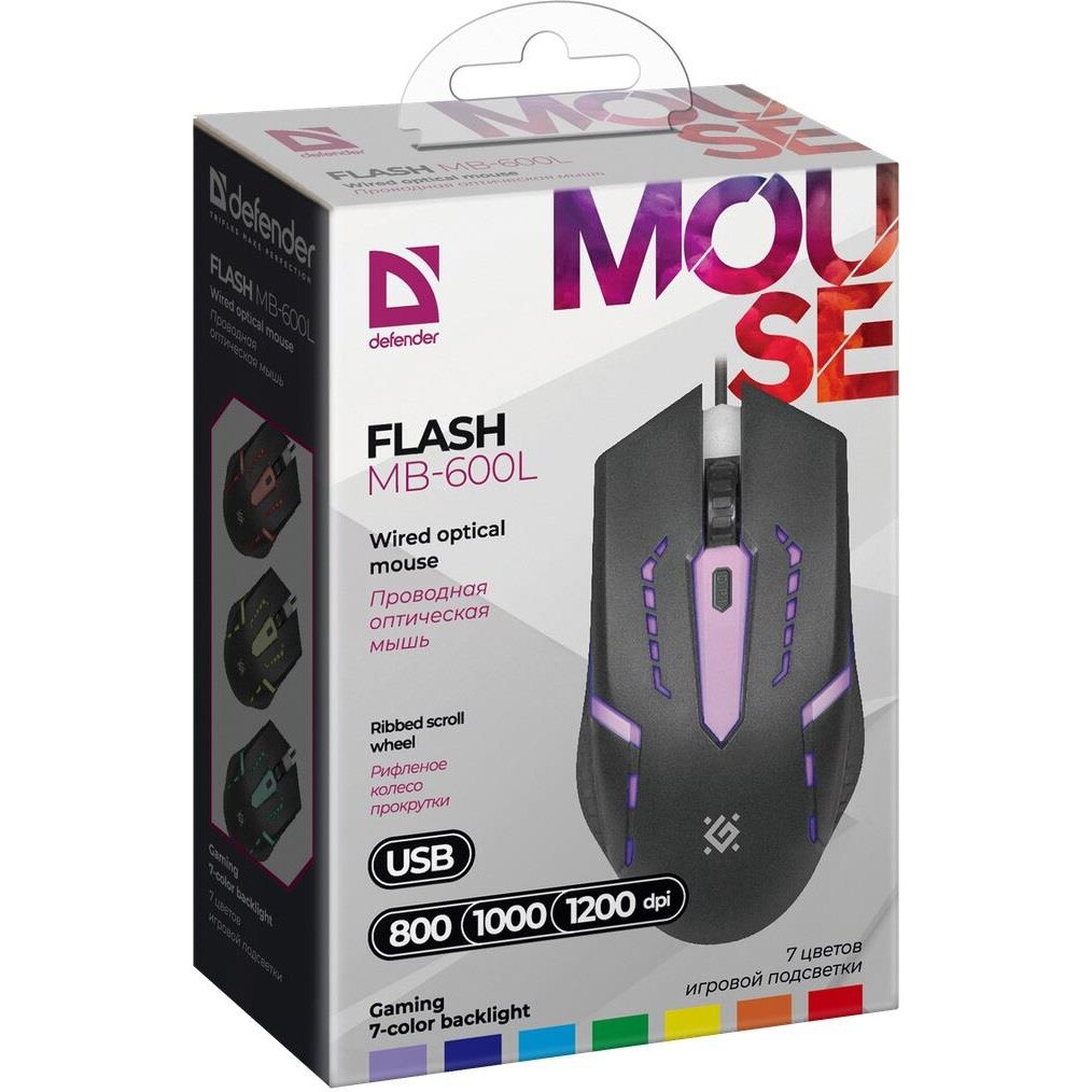 Mouse cu fir Usb Defender, 1200 DPI, Negru - eMAG.ro