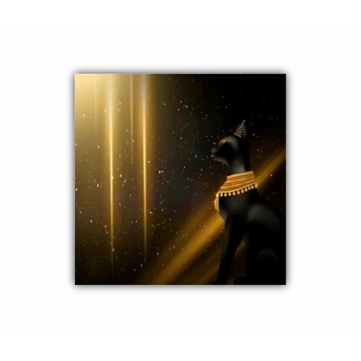 Tablou pe banner, 1 piesa, Zeita Egiptului Bastet si Cleopatra piramide ...
