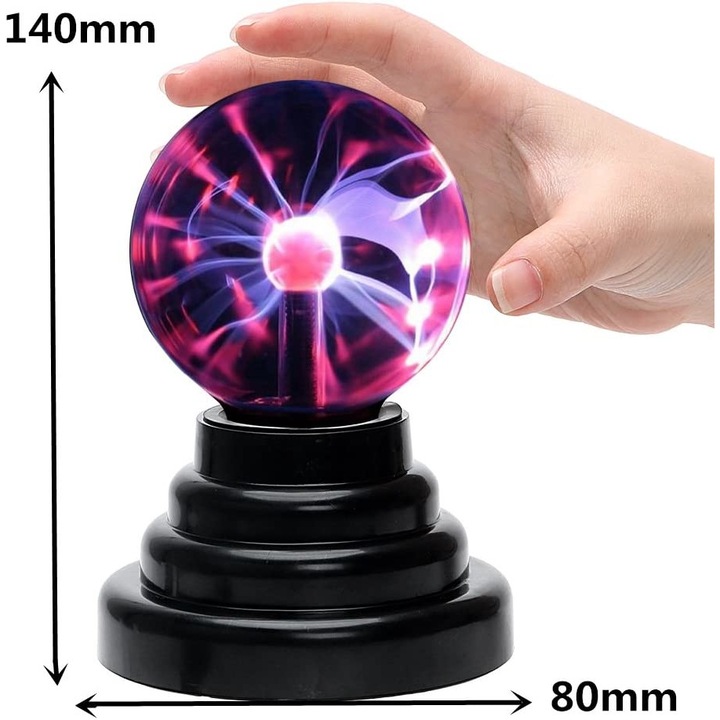 Lampa plasma, USB, 14.5X8 cm, Multicolor - eMAG.ro