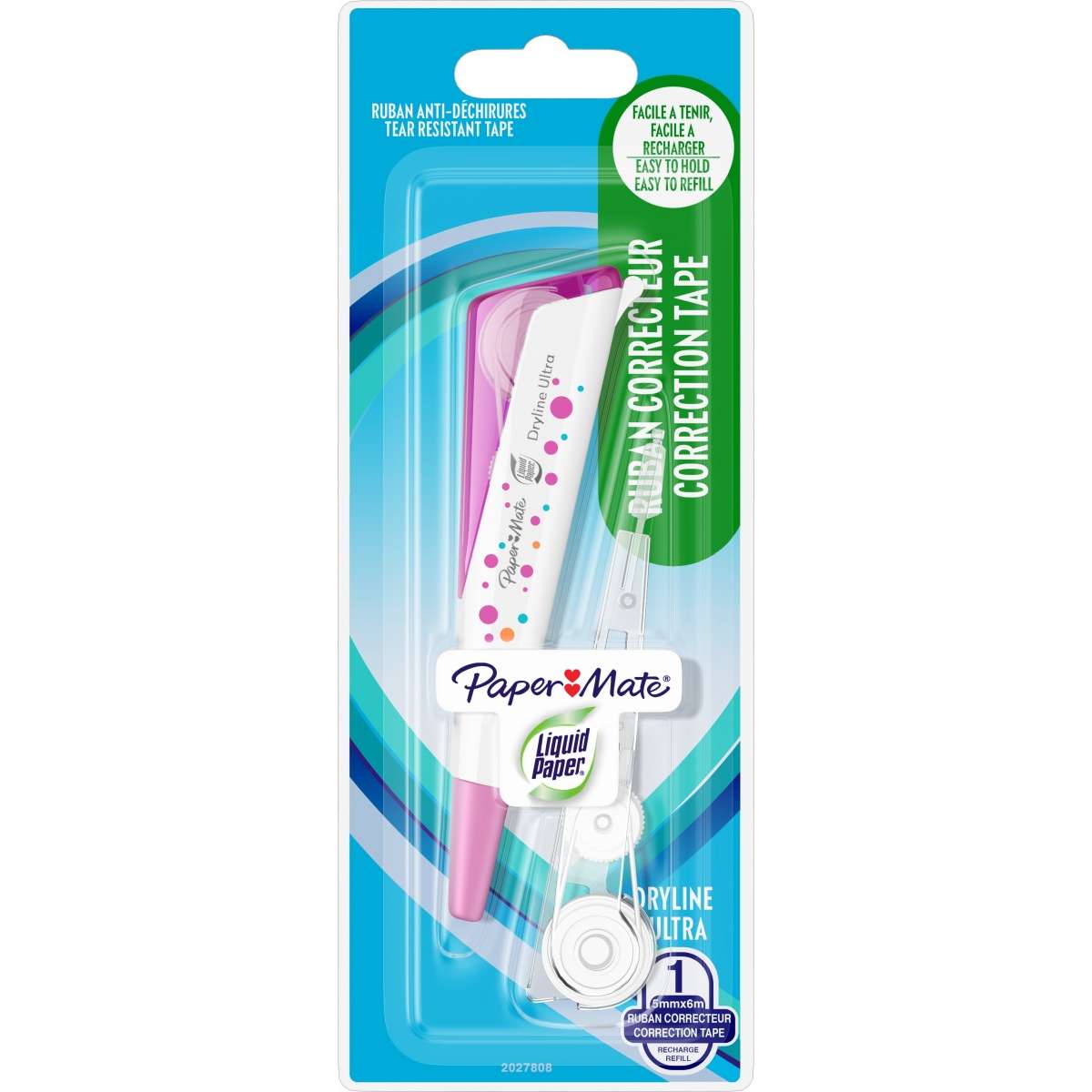 Set mina pix cu gel Parker QuinkFlow F albastru + banda corectie ...