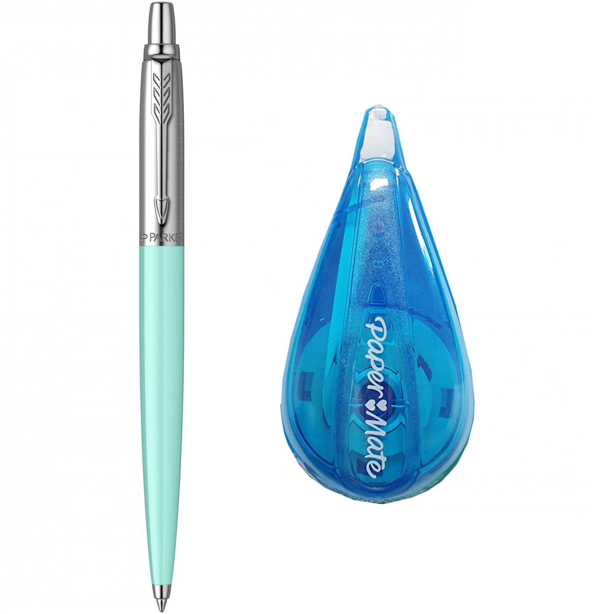 Set Pix Parker Jotter pastel Mint + banda de corectie Papermate 5mm*6m ...