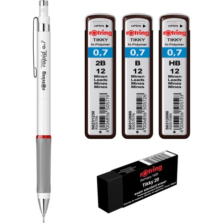 Set creion mecanic semi-profesional Rotring Rapid XL 0.7 alb + set 3 ...