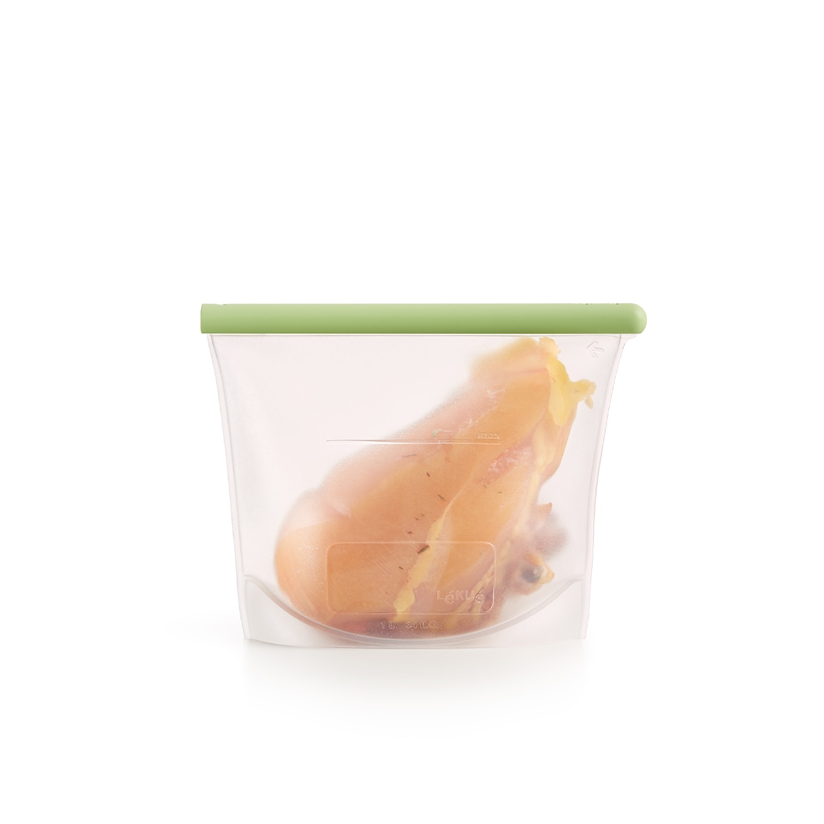 Punga alimentara ermetica Lekue, 1l, Plastic/Silicon, Verde/Transparent ...