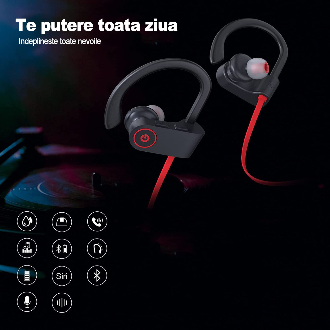 Casti wireless sport, Vaxiuja, Bluetooth 5.0, Noise Cancelling, Stereo ...